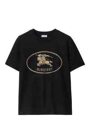 Burberry Burberry Knight Stamp Cotton T-shirt Black