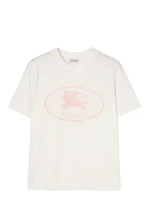 Burberry Burberry Knight Stamp Cotton T-shirt Chalk White/mallow Pink