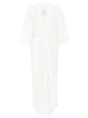 Nanushka Striped Shirt Dress - White