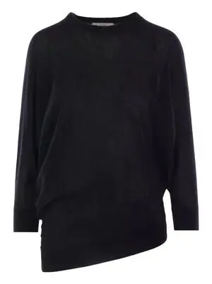 Co Asymmetrical-hem Sweater - Black