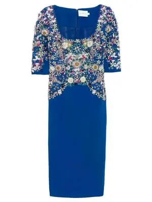 MARY KATRANTZOU Agave Embellished Dress - Blue