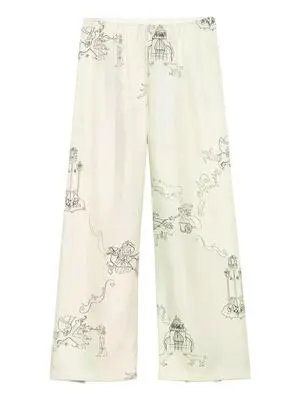 Nanushka Satin Straight Trousers - Neutrals