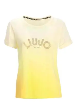 Liu Jo Logo-detail Gradient T-shirt - Yellow
