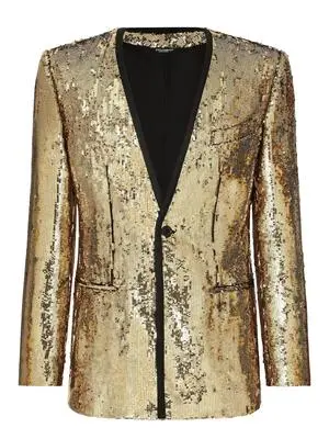 Dolce & Gabbana Sequined Sicilia-fit Jacket - Gold