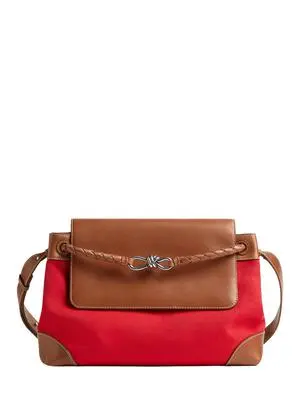 Bottega Veneta Large Canvas Andiamo Messenger Bag - Red