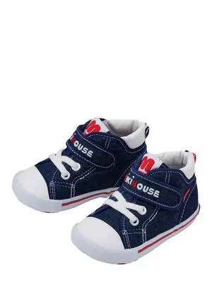 MIKI HOUSE High-top Sneakers With Velcro Fastening - Navy
