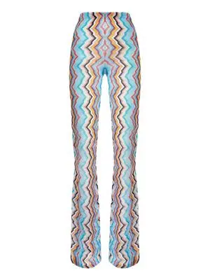 Missoni Zigzag-pattern Trousers - Blue