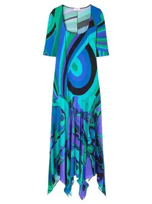 Emilio Pucci Asymmetric-hem Maxi Dress - Blue