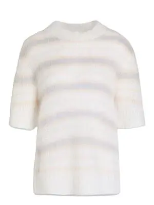 Marni Striped Mohair-blend Sweater - White