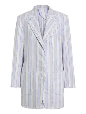 Thom Browne Striped Cotton-jacquard Blazer - Sky Blue