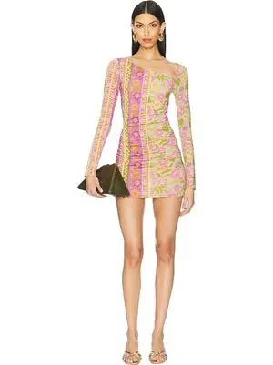 SPELL Goldie Shimmer Mini Dress - Desert Rose