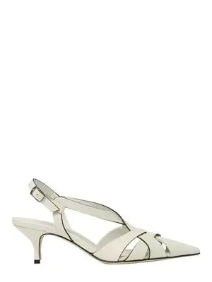 SCAROSSO Leather Slingback Pumps - Neutrals