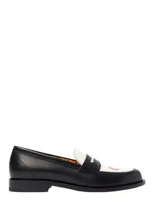 SCAROSSO Printed Loafers - Black