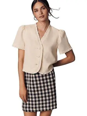 REFORMATION Bess Linen Top - Sugar