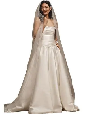 Watters Clean Chapel Single-layer Veil - Ivory