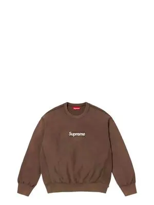 Supreme Washed Box Logo Sweatshirt - Brown