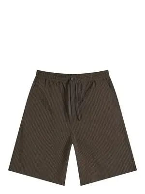 Maison Kitsuné Elasticated Seersucker Bermuda Shorts - Ranger Green