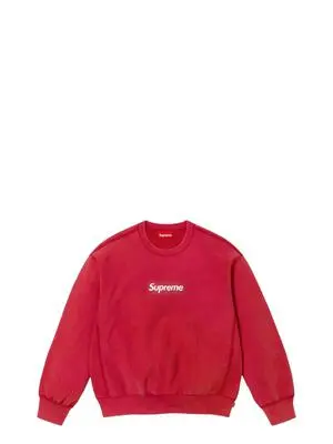 Supreme Washed Box Logo Sweatshirt - Red