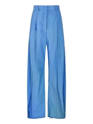 THELATEST Cotton Straight-leg Trousers - Blue