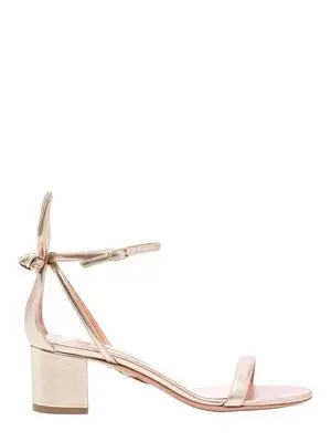 AQUAZZURA 50mm Bow Tie Heeled Sandals - Gold