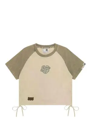 A BATHING APE Aape * Logo-embroidered T-shirt - Neutrals