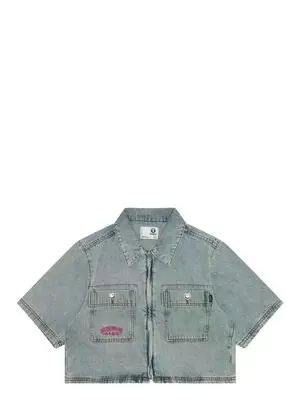 A BATHING APE Aape * Zip-up Cropped Shirt - Blue