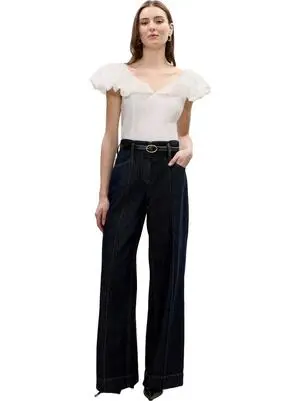 Rebecca Taylor Yara Poplin Top - Milk
