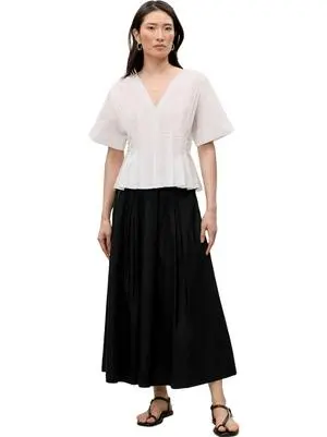 Rebecca Taylor Priya Poplin Top - Milk