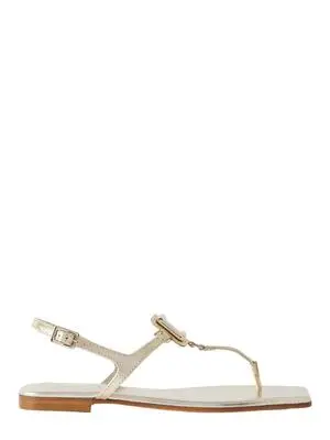 ROGER VIVIER Roger Vivier Viv By The Sea Metallic Leather Sandals