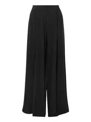 Norma Kamali Pleated Wide-leg Pants - Black
