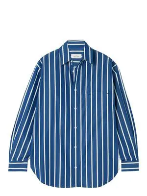 Matteau Striped Cotton-poplin Shirt - Blue