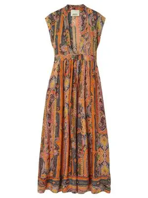 Isabel Marant Melissa Paisley-print Silk Maxi Dress - Orange