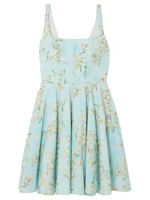 EMILIA WICKSTEAD Mini Mona Floral-print Mini Dress - Blue