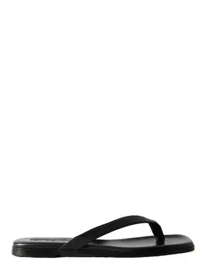 EMME PARSONS Meta Leather Flip Flops - Black