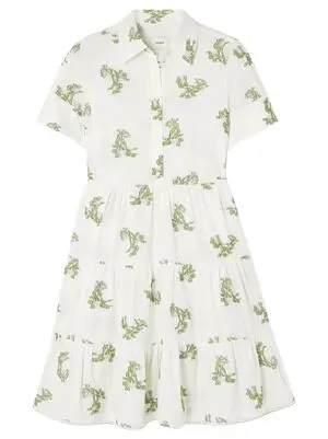 Erdem Embroidered Gathered Fil Coupé Cotton Mini Dress - Ivory