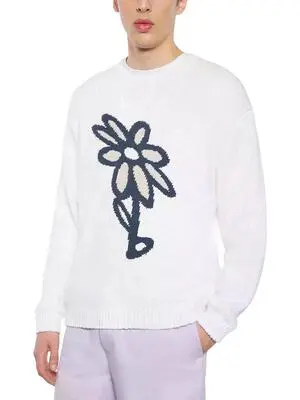 Maison Kitsuné Daisy-intarsia Jumper - White
