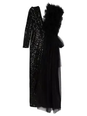 Alchemy Fashions X Lia Aram Ruffle-detail Gown - Black