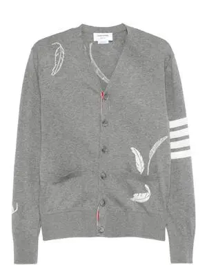 Thom Browne 4-bar Stripe Cardigan - Grey