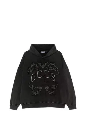 Gcds Logo-patch Hoodie - Grey