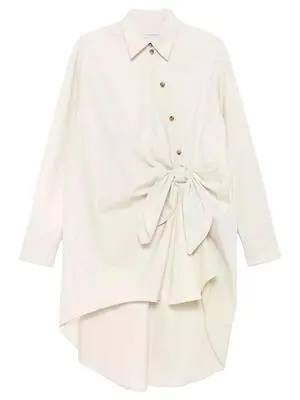Viktor & Rolf Knotted Mini Shirt Dress - Neutrals