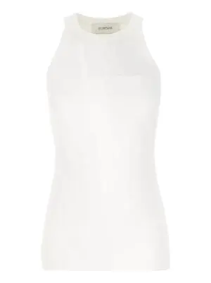 Sportmax Fine-ribbed Tank Top - White