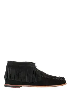 ALEXANDER HOTTO Fringed Suede Ankle Boots - Black
