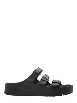 BIRKENSTOCK Florida Eva Three-buckle Platform Slides - Black