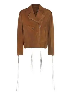 SALVATORE SANTORO Leather Biker Jacket - Brown