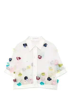 Viktor & Rolf Sequin-embellished Cropped Shirt - White