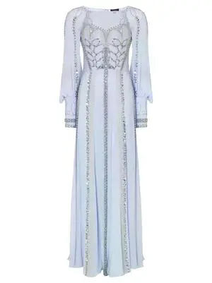 TEMPERLEY LONDON Long-sleeve Maxi Dress - Blue