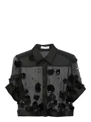 Viktor & Rolf Sequin-embellished Cropped Shirt - Black