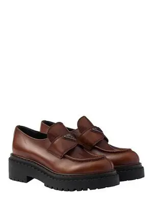 Prada Leather Loafers Cognac