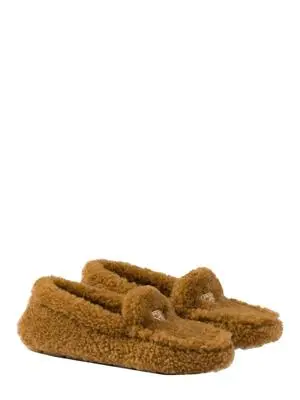 Prada Shearling Loafers - Brown