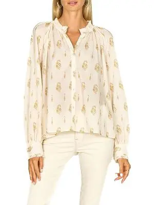 SECRET PON-PON Lorien Top - Antique Creme With Gold Print